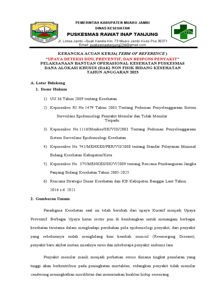 Contoh Format Kak Atau Tor | PDF