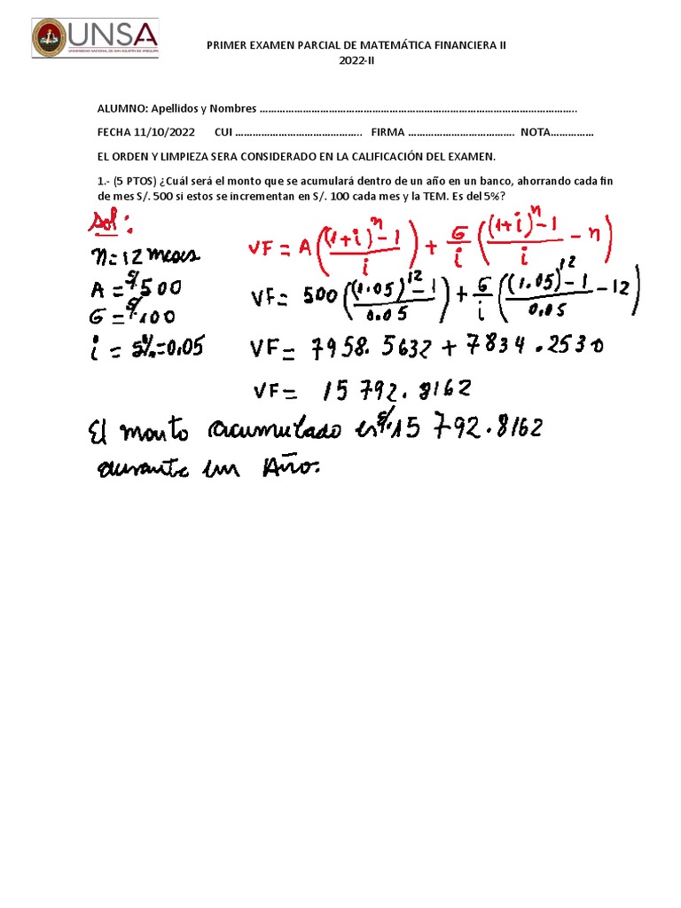 Solución Primer Examen | PDF