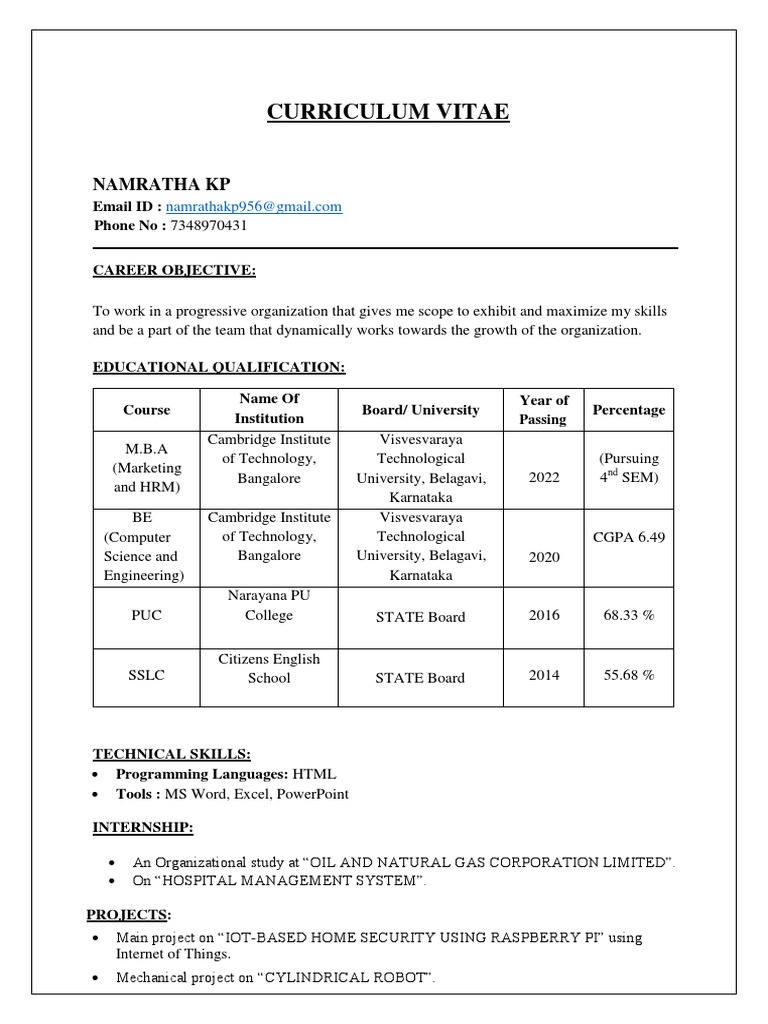 Namratha KP (RESUME) | PDF | Communication Namratha KP (RESUME) | PDF | Communication