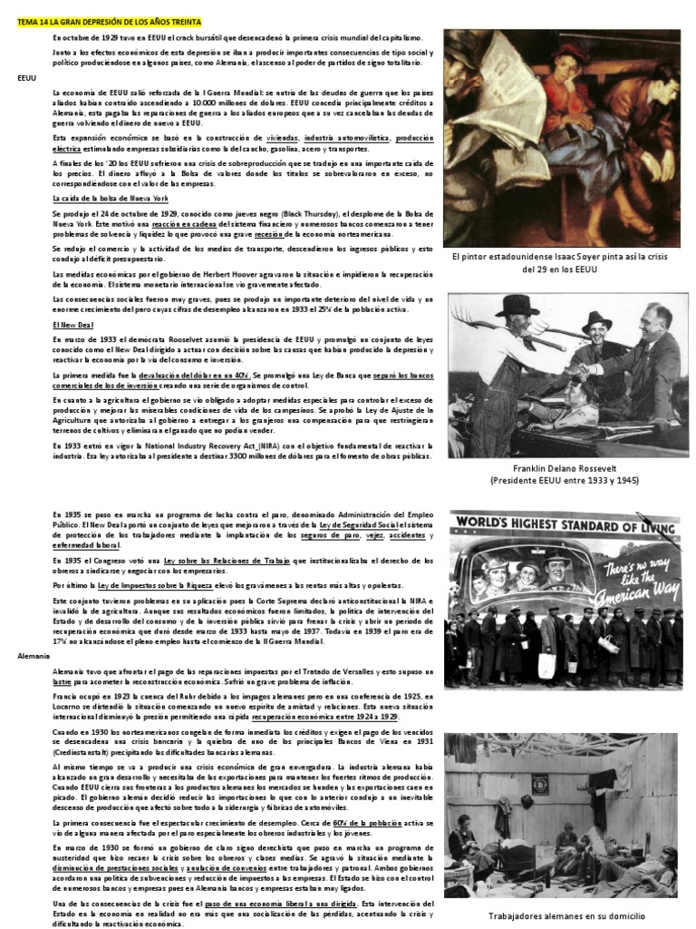 Hcont T14 | PDF | Gran depresion | Nuevo acuerdo