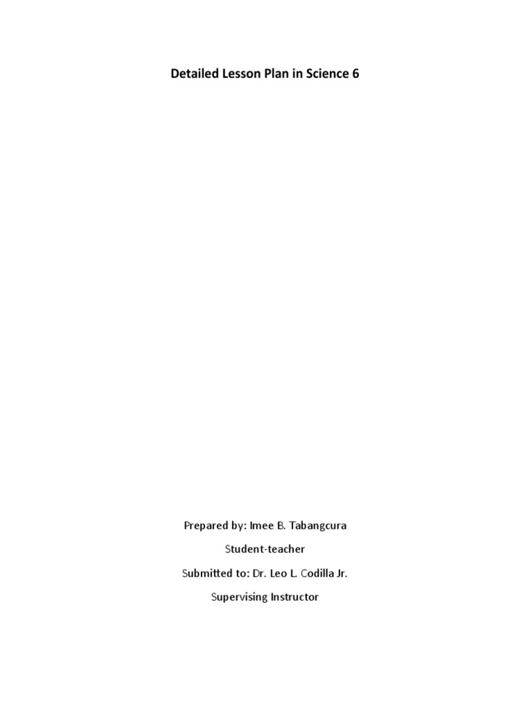 Detailed Lesson Plan in Science 6 | PDF | Planets | Solar System