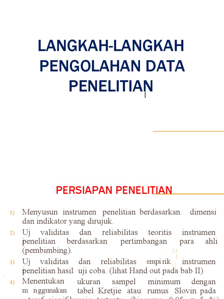 Langkah Pengolahan Data Penelitian | PDF