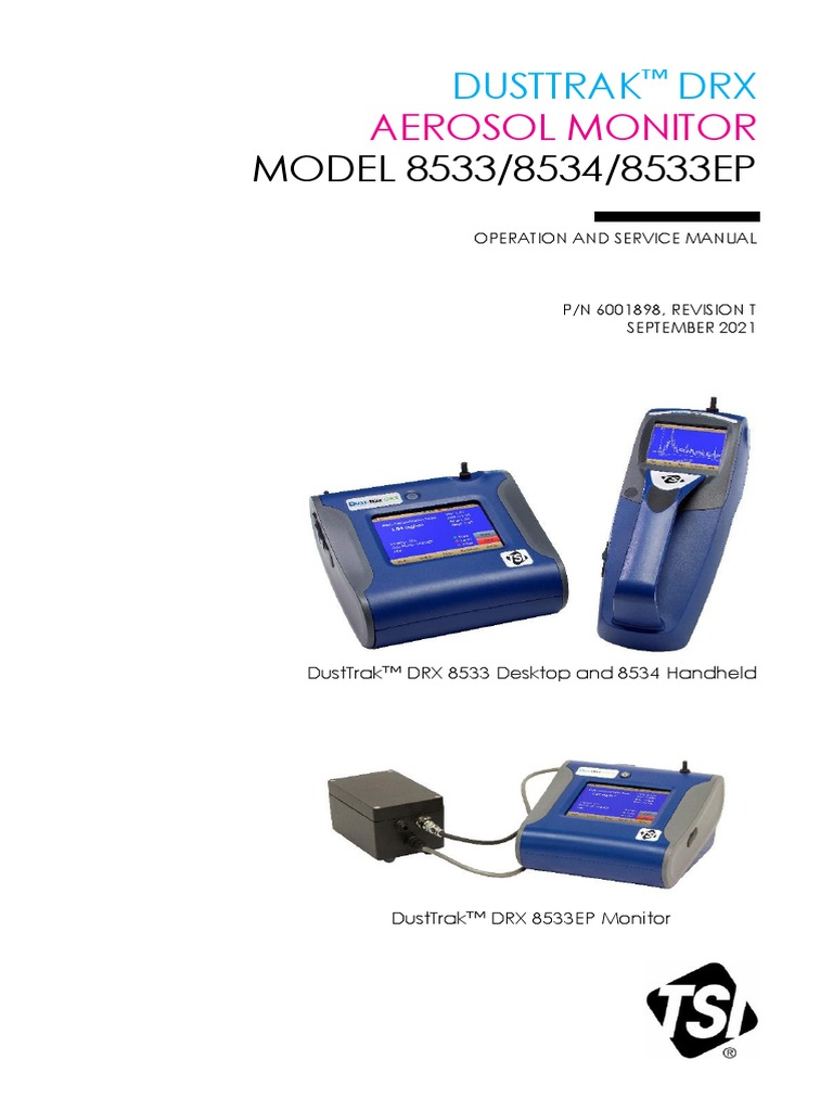 TSI, DustTrak - DRX Model 8533, 8534, 8535 | PDF | Calibration | Legal ...