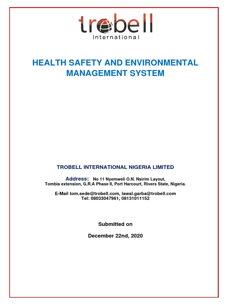 HSE Management System Manual | PDF | Quality Assurance | Risk