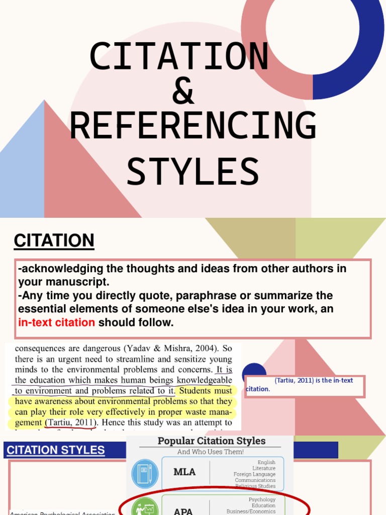 Citation and Referencing in APA Style | PDF | Citation | Apa Style