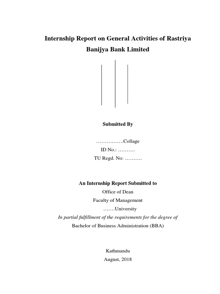 Internship Report Sample RBB | PDF | Banks | Cheque