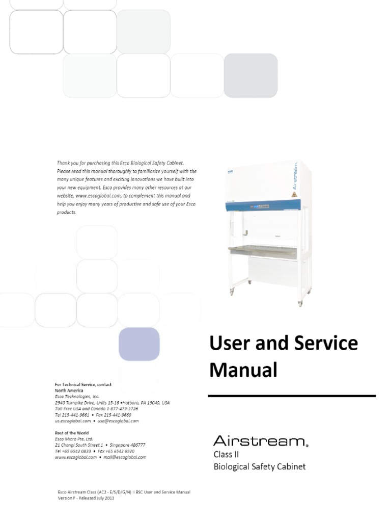 Esco Class II User and Service Manual - Manualzz | PDF