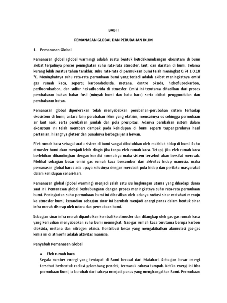 Bab Ii Pemanasan Global Dan Perubahan Iklim Pdf