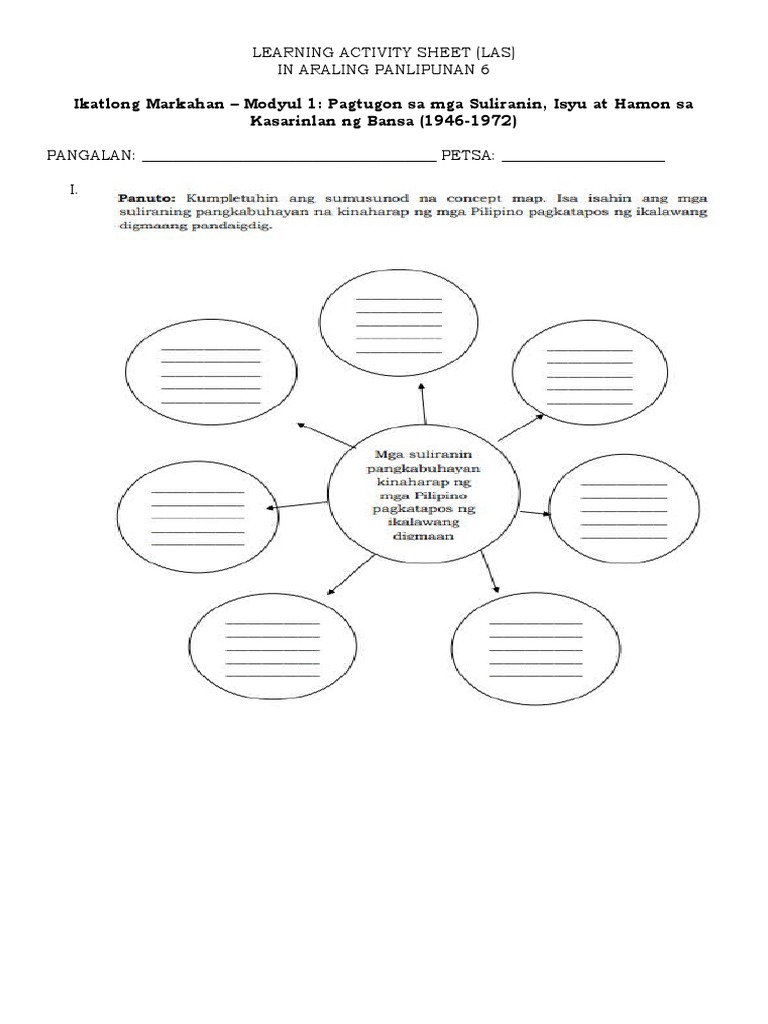 Learning Activity Sheet Araling Panlipunan 6 | PDF