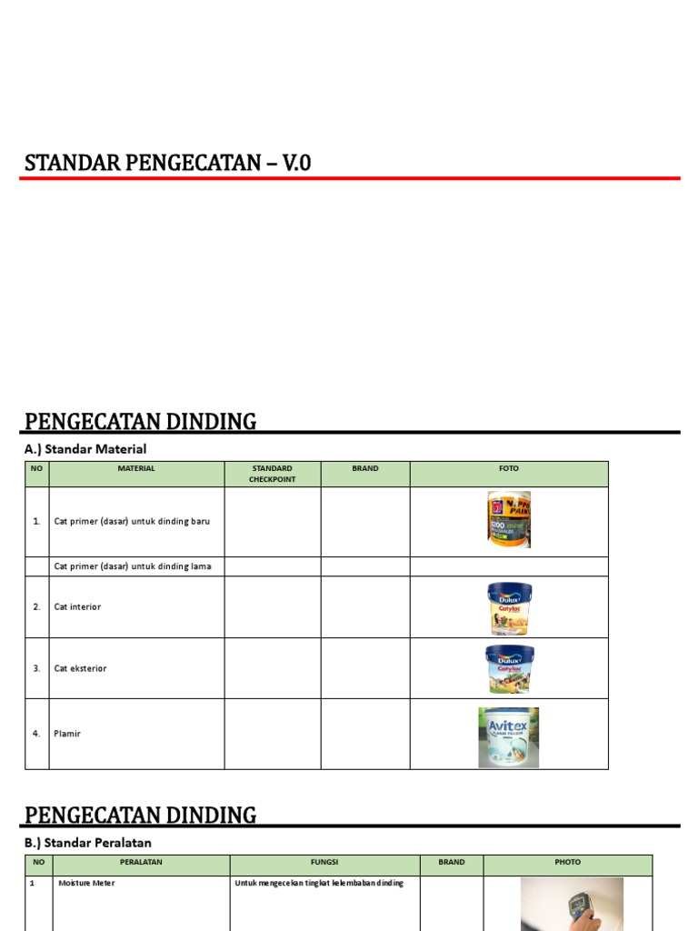 Standar Pengecatan V.0 | PDF