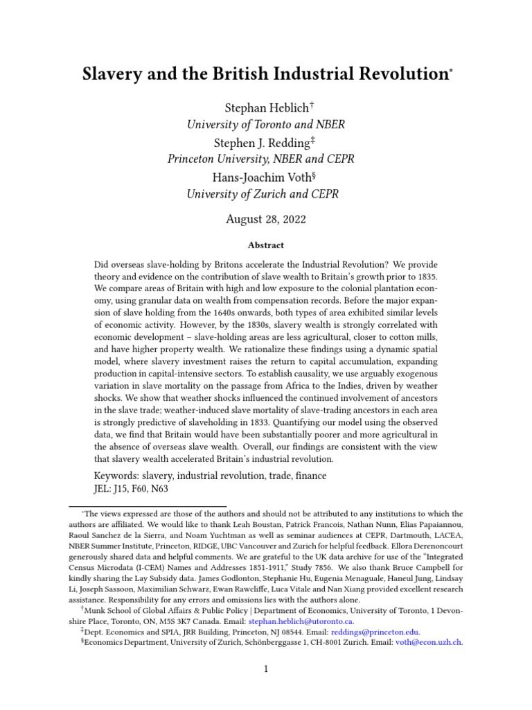 Slavery and The British Industrial Revolution | PDF | Atlantic Slave ...