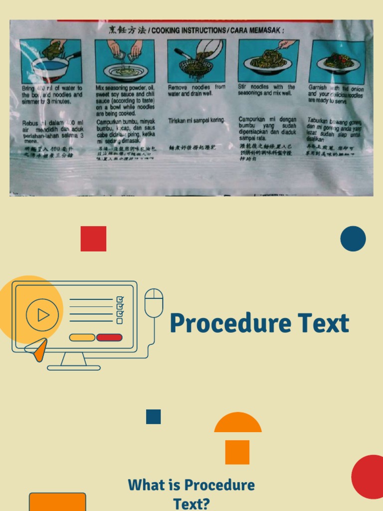 Procedure Text Manual and Tips Kelas 12 | PDF | Foods | Linguistics