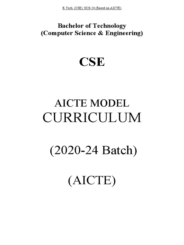 B.tech CSE Syllabus 2020-24-09-Apr-20 VN | PDF | Linear Map | Vector Space