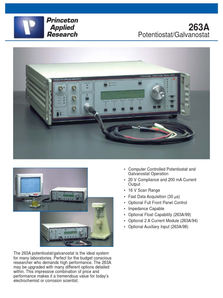 Princeton Applied Re - 2004 - Computer Controlled Potentiostat and Galvanostat Model 263A | PDF ...