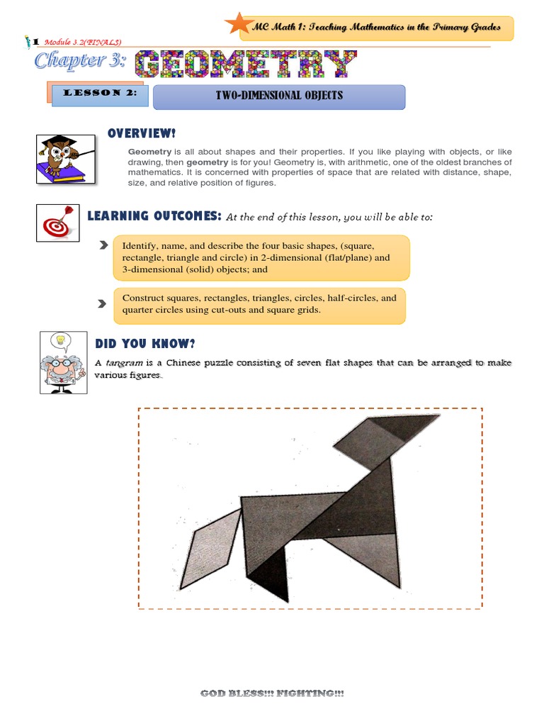 Lesson 3.2 Two Dimensional Objects | PDF | Shape | Triangle