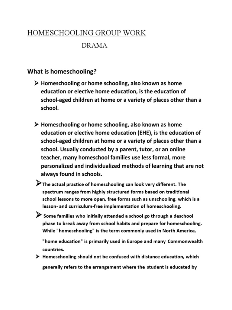 Homeschooling Group Work | PDF | Homeschooling | Schools
