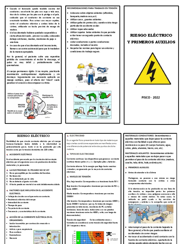 Triptico de Riesgo Electrico | PDF | Electricidad | Corriente eléctrica