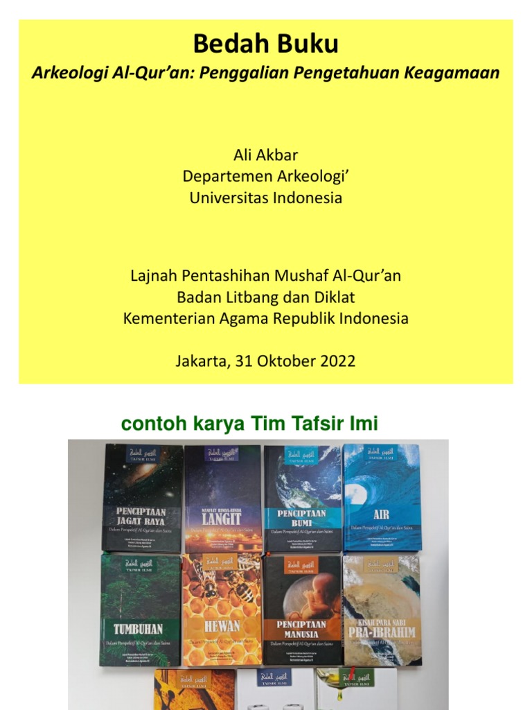 Bedah Buku Arkeologi Al Quran Penggalian Pengetahuan Keagamaan Pdf