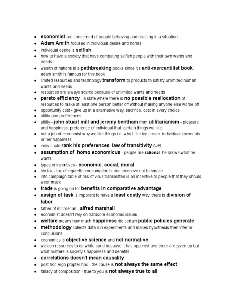 Introduction Of Economics Pdf Economics Utility