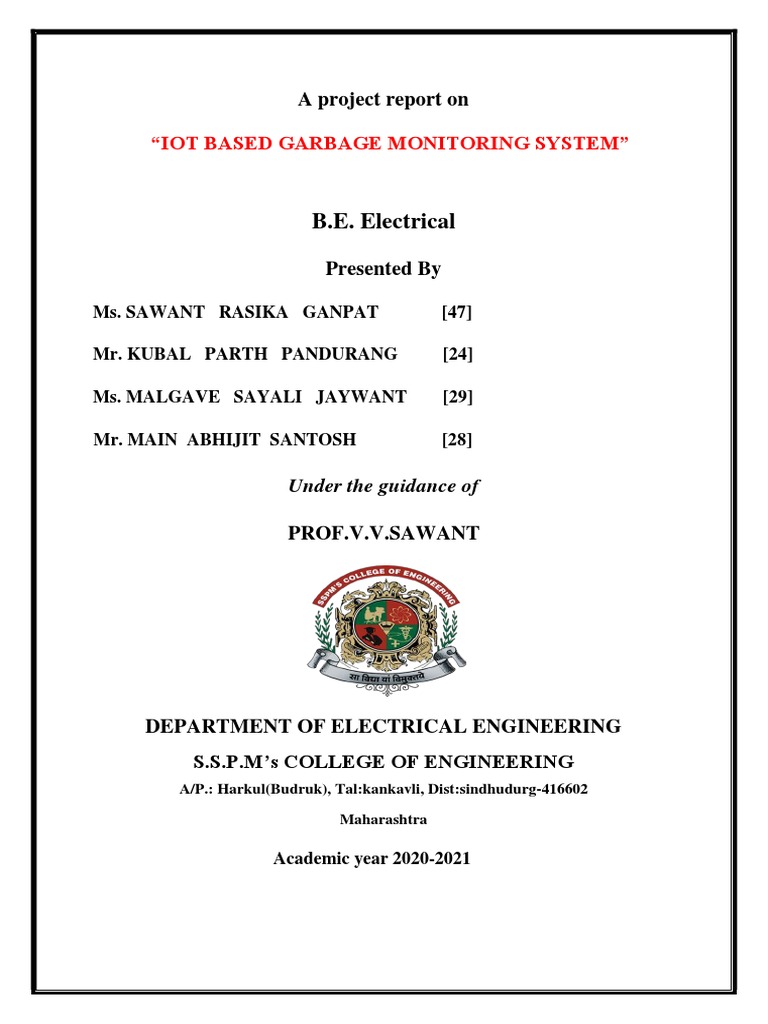 Garbage Base Monitoring System Using IOT Report | Download Free PDF ...