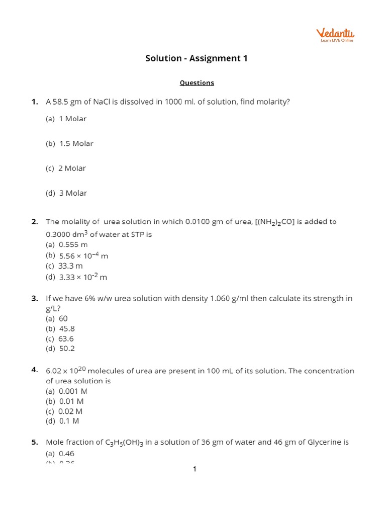 Solution - Assignment 1 | PDF