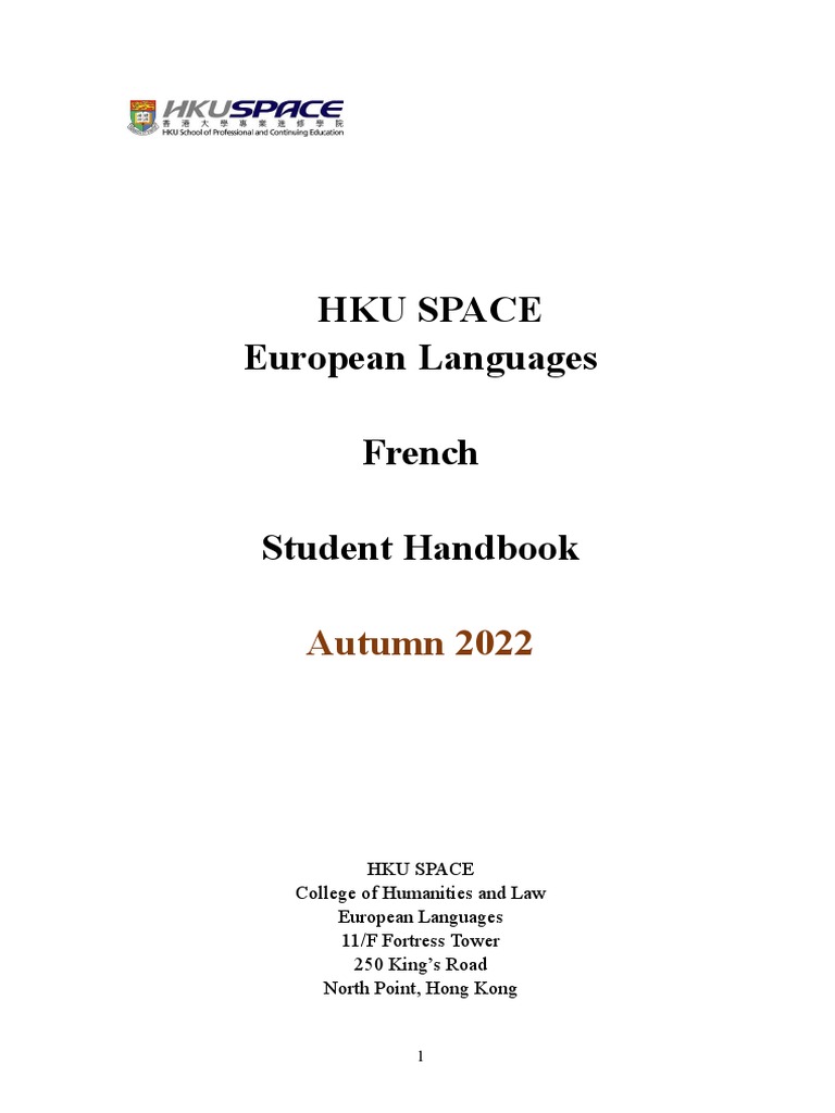 French Student Handbook (Autumn 2022) | PDF | Test (Assessment) | Teachers