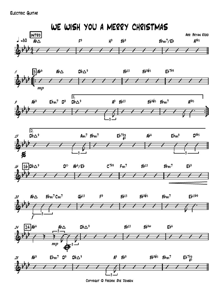 We Wish You A Merry Christmas - Electric Guitar | PDF