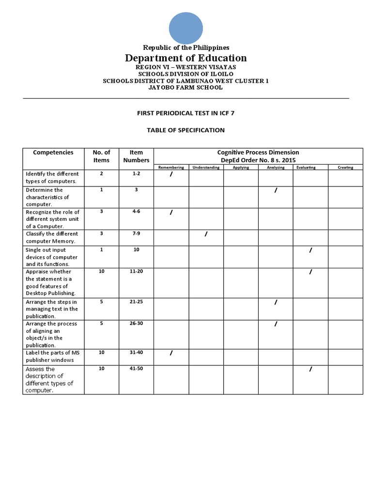 Icf 7 - Periodical Test - Q1 | PDF | Random Access Memory | Computer ...