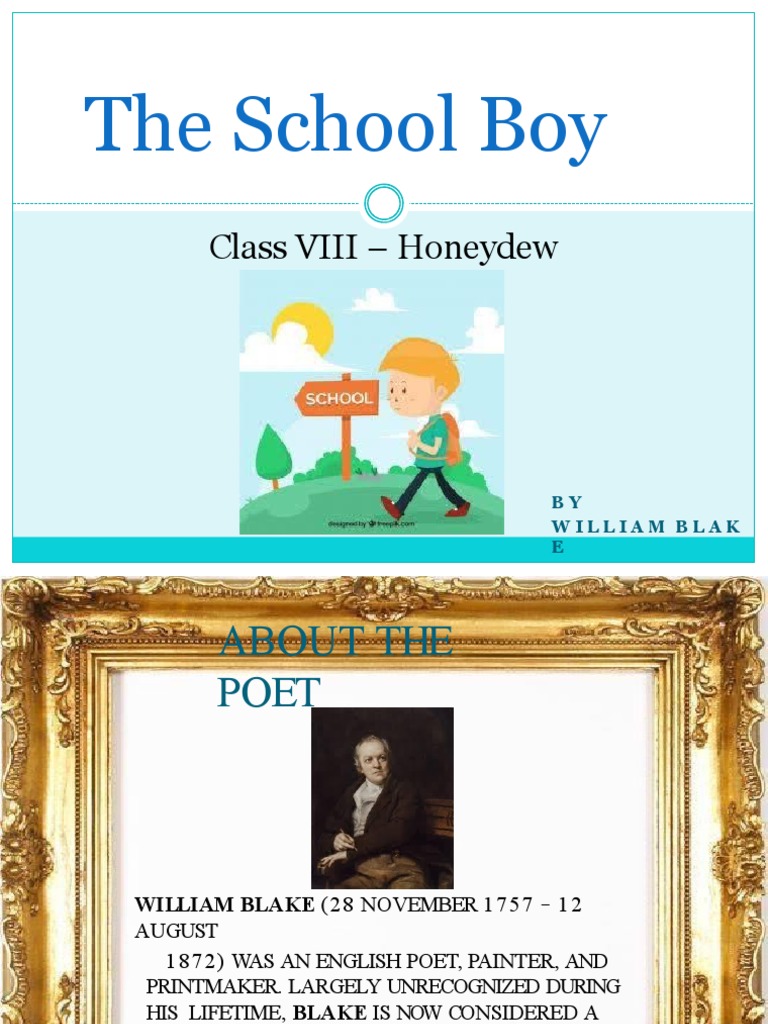 The School Boy: A Poem by William Blake | PDF | Poetry