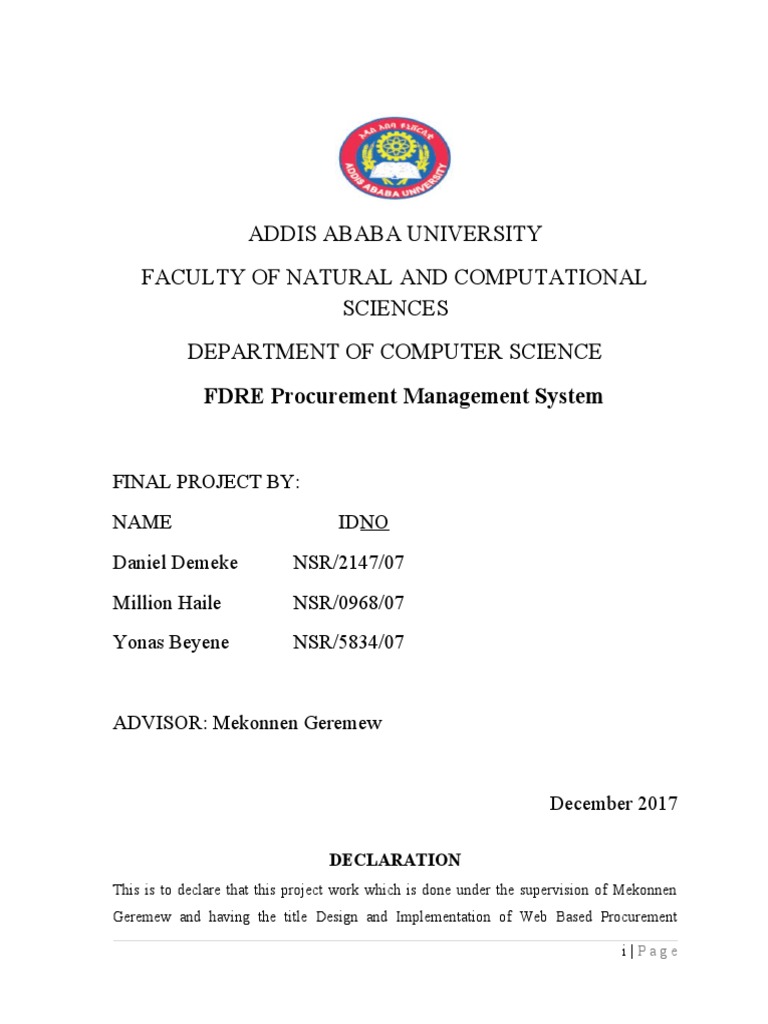 Final Document For Department | PDF | Procurement | Use Case