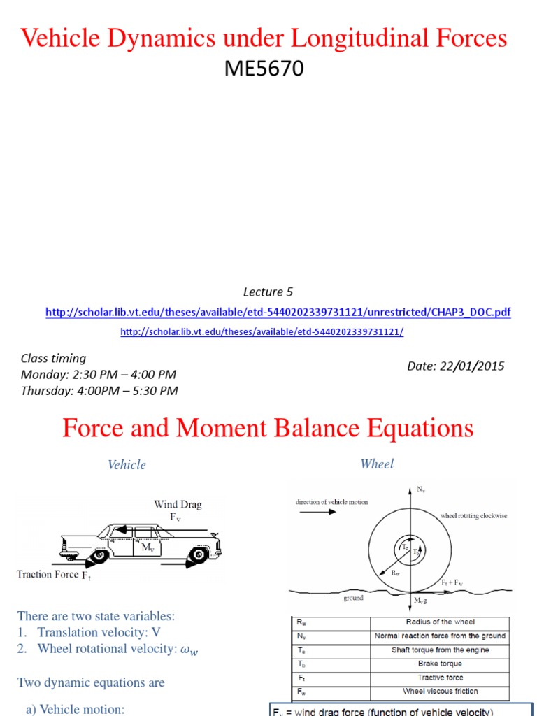 Vehicle Dynamics Under Longitudinal Forces | PDF | Stability Theory | Force
