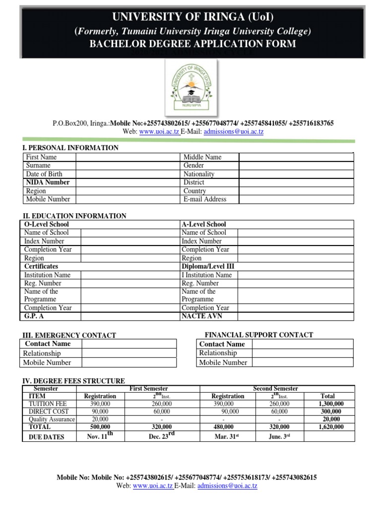 UoI Application Forms For Degree | PDF | Bachelor's Degree | Qualifications