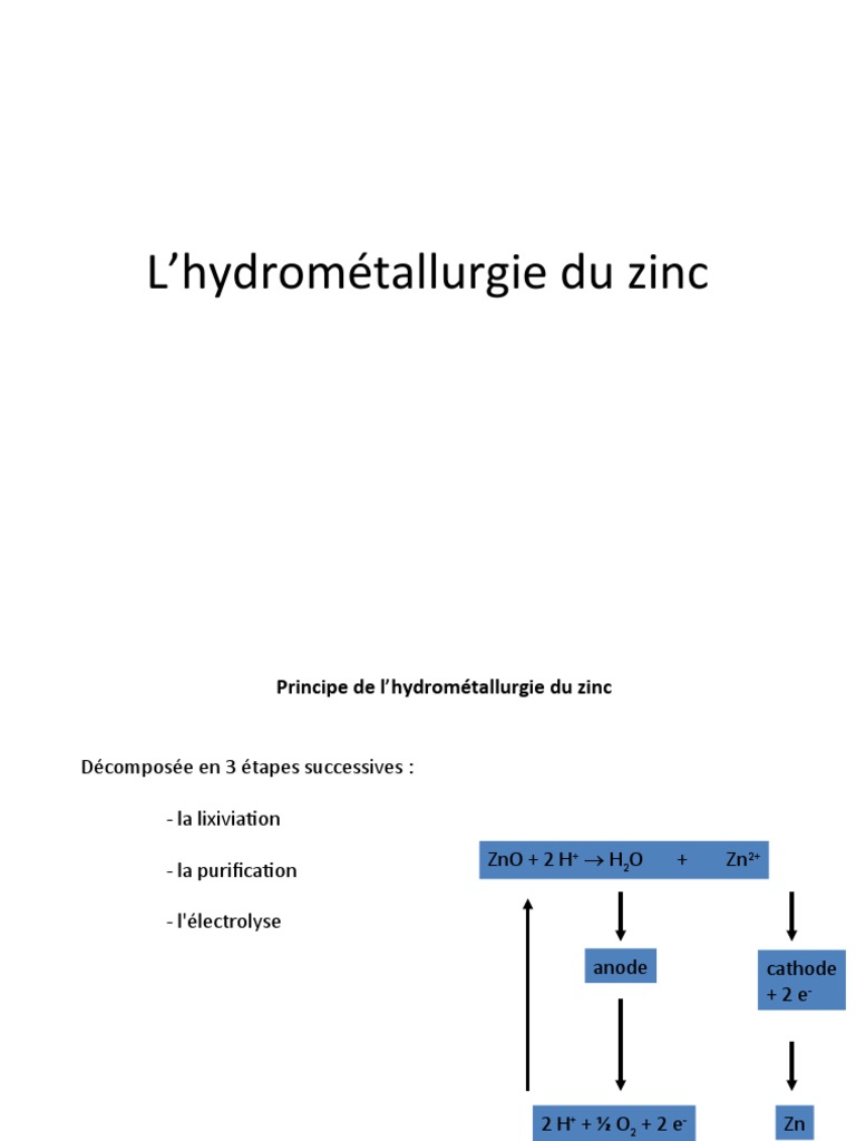 Hydrometallurgie Du Zinc | PDF | Manganèse | Oxyde de zinc