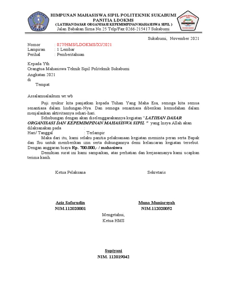 000 SURAT PEMBERITAHUAN ORANG TUA 21+ Surat Perjanjian Maba-1 | PDF 000 SURAT PEMBERITAHUAN ORANG TUA 21+ Surat Perjanjian Maba-1 | PDF