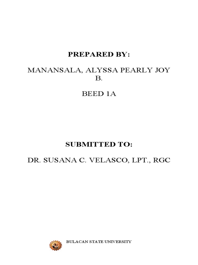 Alyssa Pearly Joy MANANSALA-BEED1A-GMRC | PDF | Etiquette | Teachers