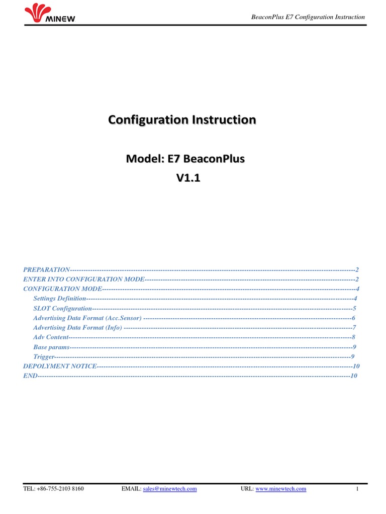 Configuration Instruction for the BeaconPlus E7: A Guide to Setting Up and Optimizing the ...