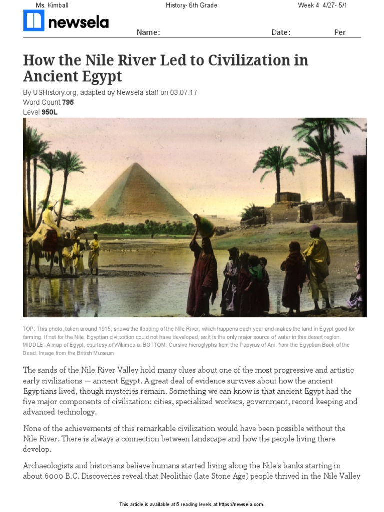 Egypt QUIZ-Article 1 - Nile River-Header-Name-Paper | PDF | Ancient ...
