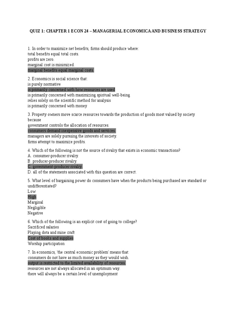 Econ 24 Quizzes 1 5 | PDF | Price Elasticity Of Demand | Supply And Demand
