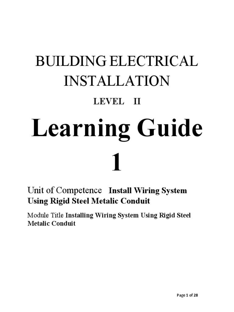 Installing Wiring Systems Using Rigid Steel Conduit: Understanding ...