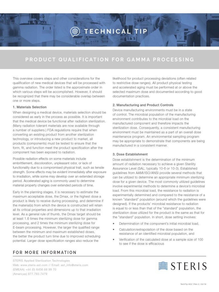 Gamma Processing Product Qualification Guide | PDF | Sterilization ...