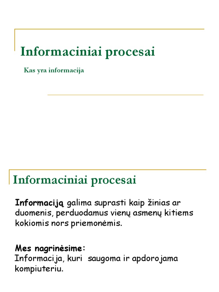 Informaciniai Procesai - Tomui | PDF