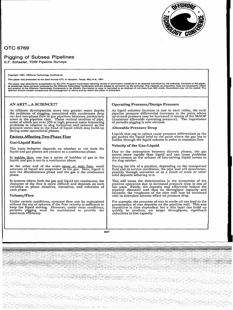 Subsea Pipeline Pigging Techniques | PDF | Pipeline Transport | Leak