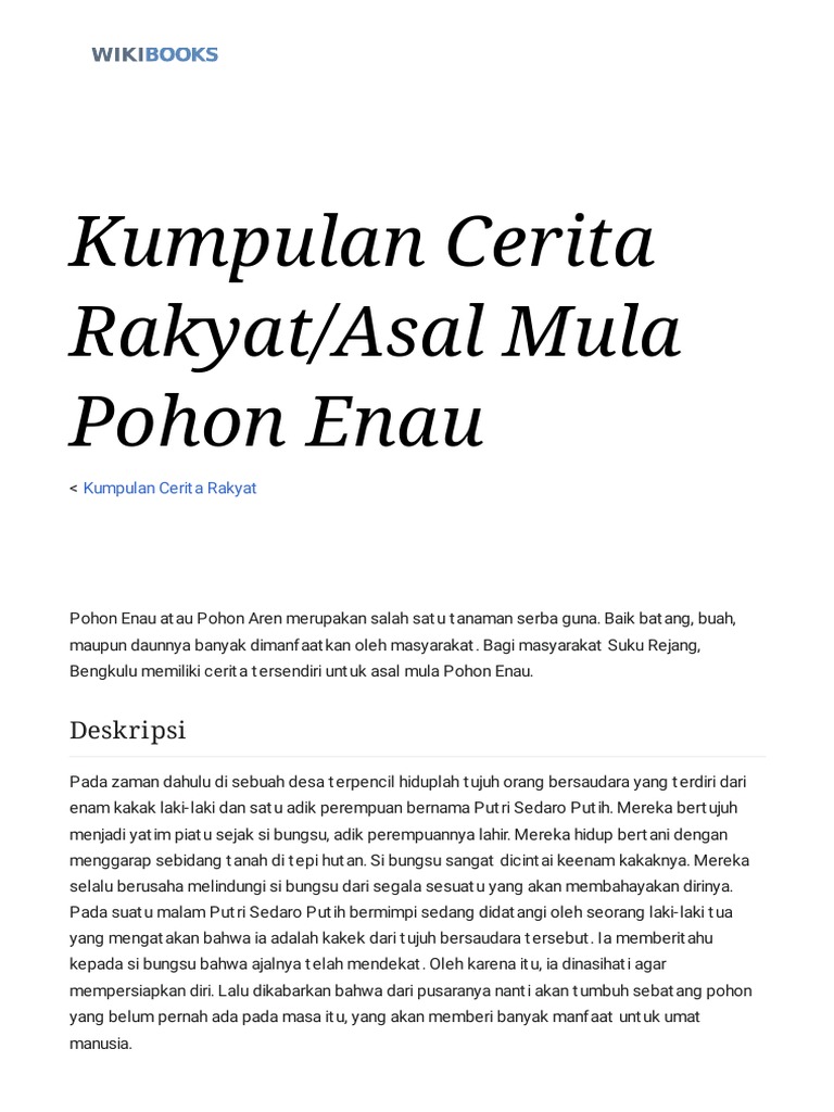 Asal Usul Pohon Enau dalam Legenda | PDF | Seni