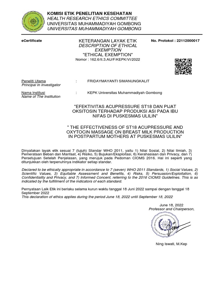 Efektivitas Acupressure ST18 dan Pijat Oksitosin | PDF