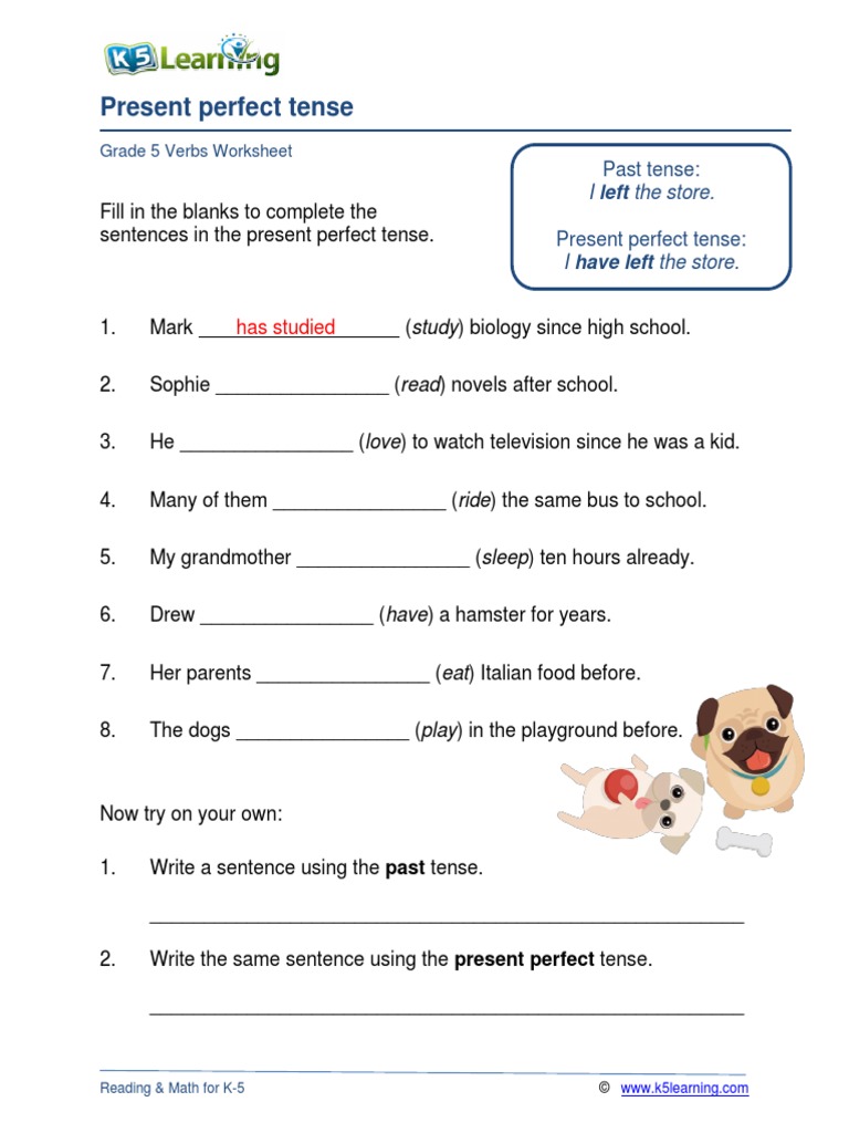 Grade 5 Present Perfect Tense | PDF