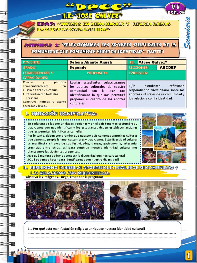 2° DPCC Ficha de Actividad 4 Exp 5 Urbano | PDF | Familia