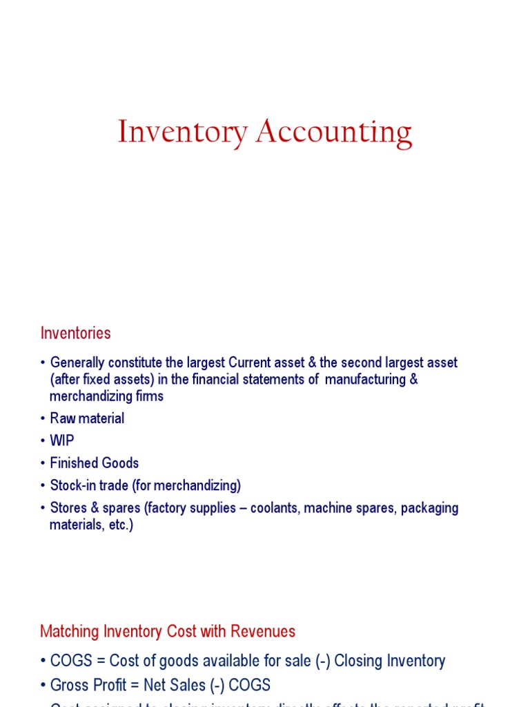 Inventory Accounting Methods Explained | PDF | Cost Of Goods Sold ...