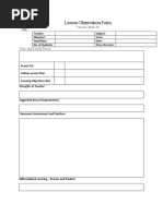 Lesson Plan Evaluation Template | PDF | Educational Assessment | Lesson ...