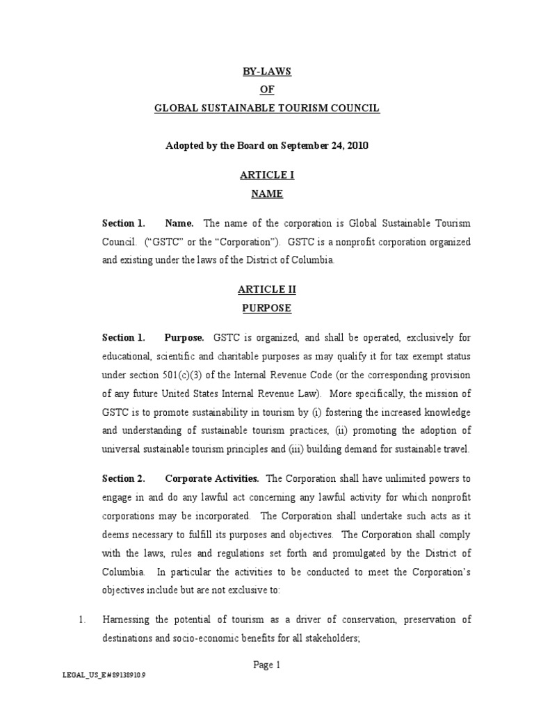 Revised GSTC By-Laws | PDF | Board Of Directors | Quorum