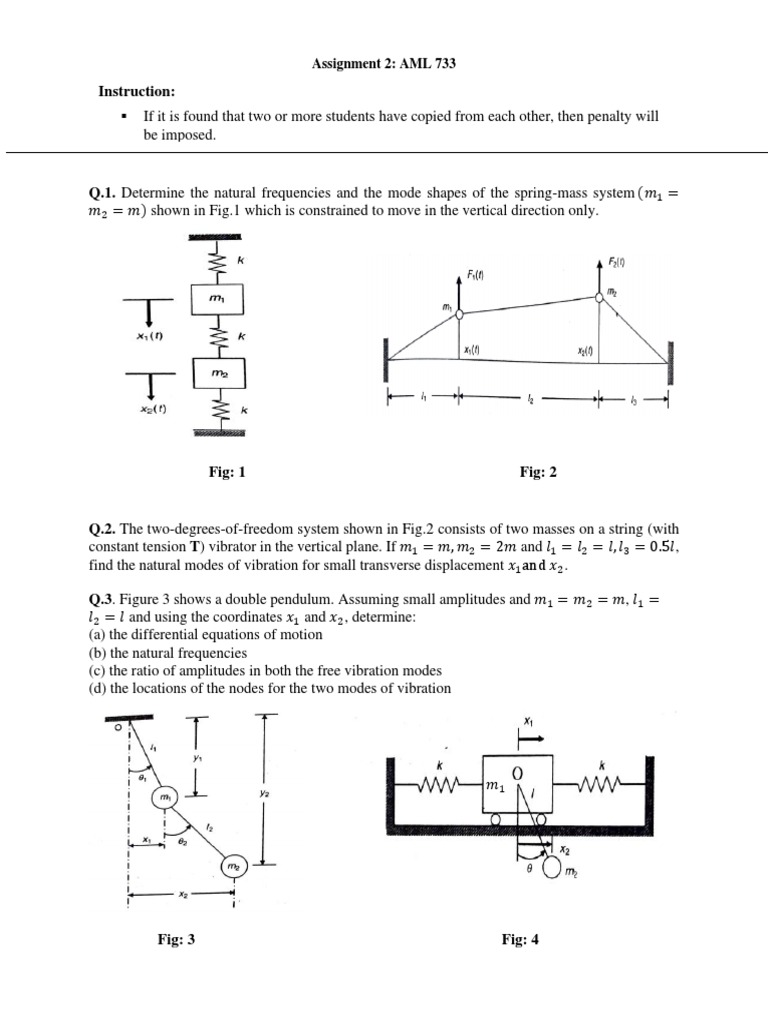 Assignment 2 | PDF | Oscillation | Normal Mode